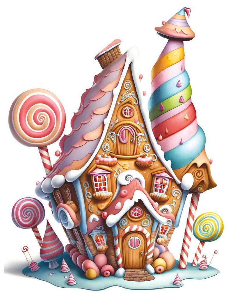 Candy House Coloring Book - Coloring Pages for Kids & Adults - Fun ...