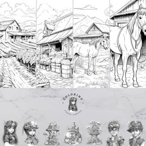 Country Life Coloring Book Cozy Fun and Relaxing Art Coloring Pages for ...