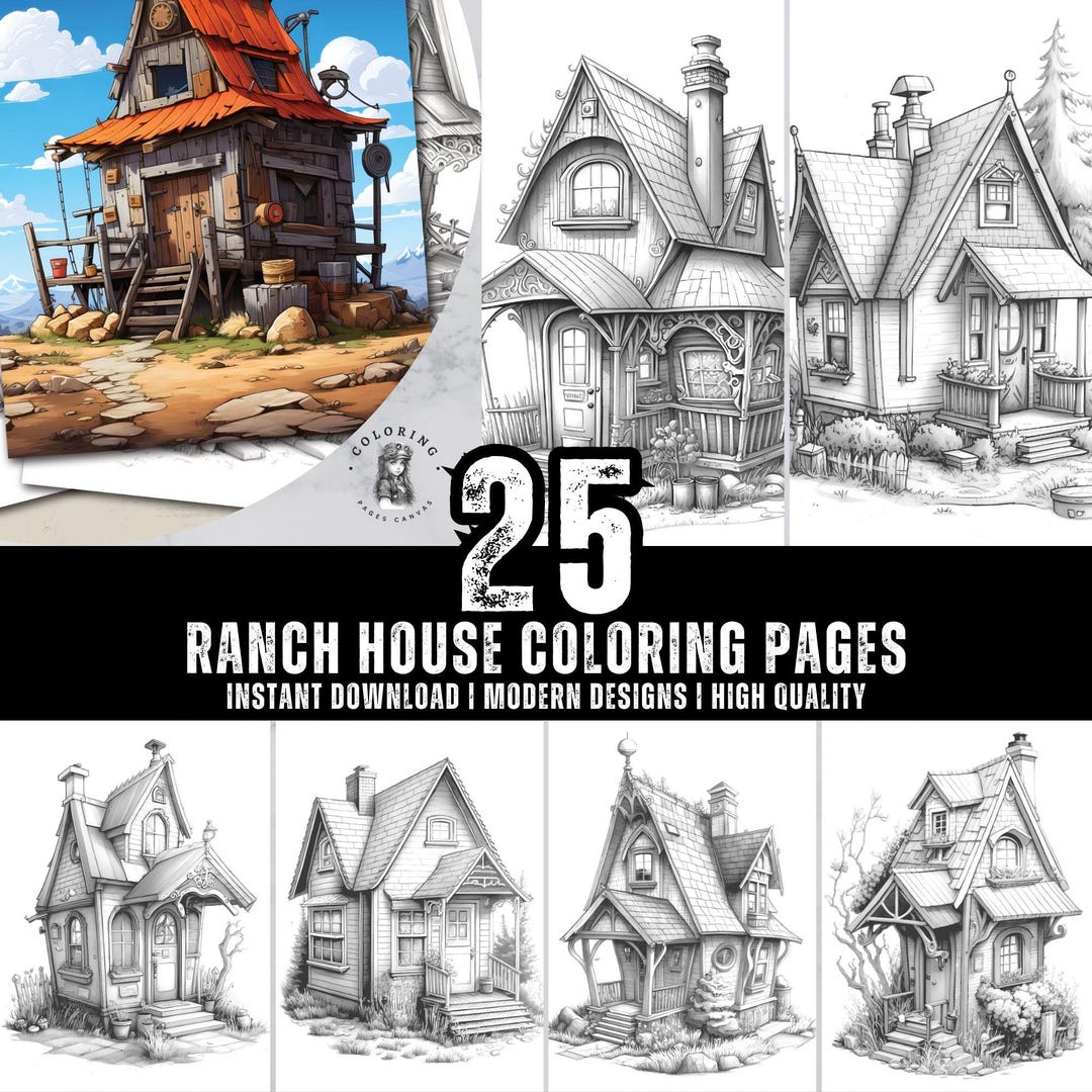 Ranch House Coloring Pages - Adult, Teens and Kids Coloring Book ...