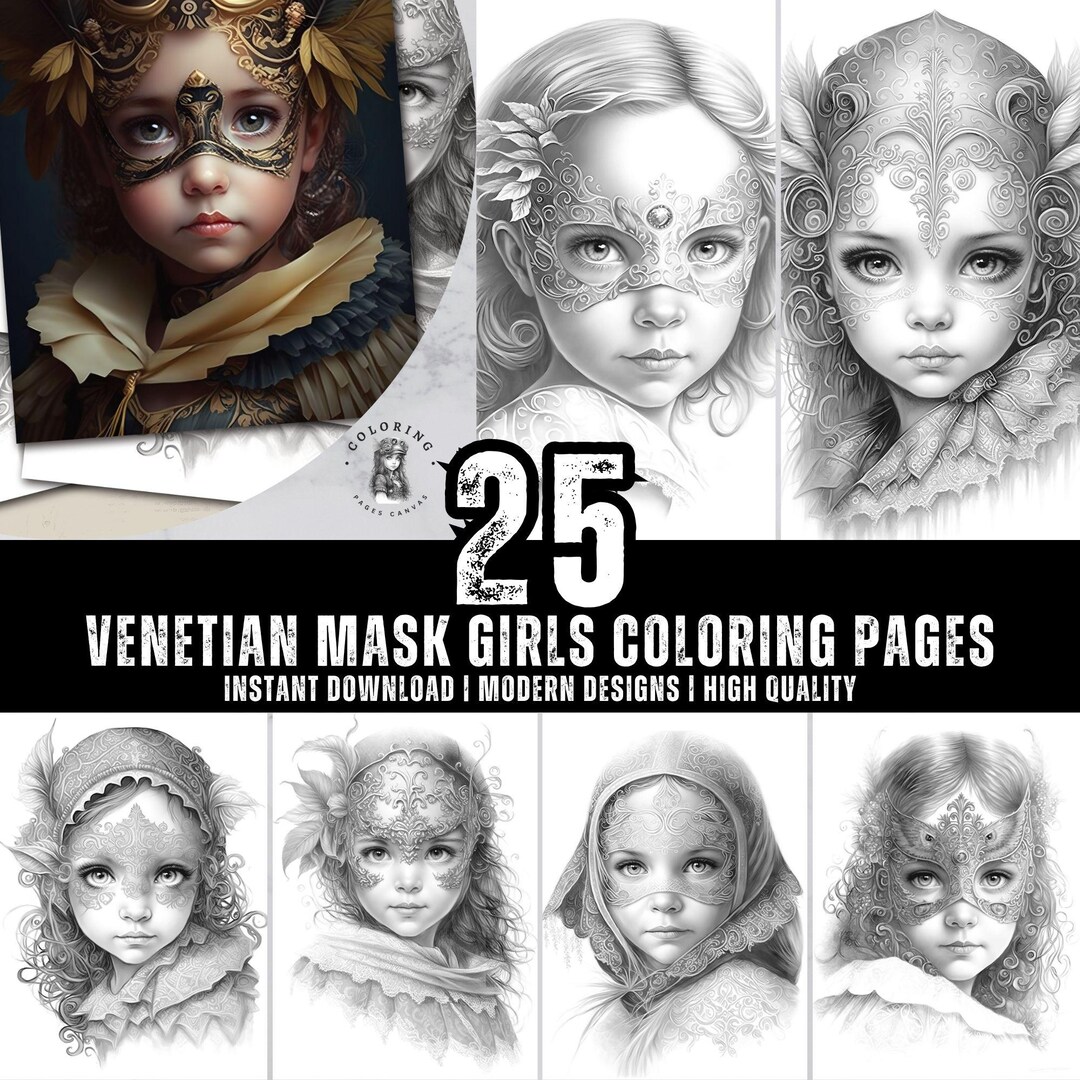 25 Venetian Masks Girls Coloring Pages - Adult, Teens and Kids Coloring ...
