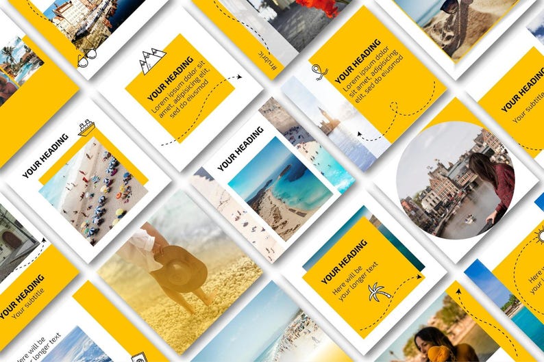 Instagram Templates for Social Media Managers & Content Creators Yellow ...