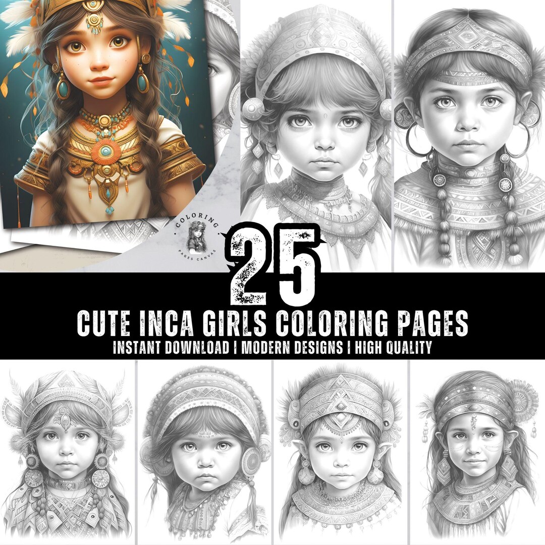 25 Cute Inca Girls Coloring Pages - Adult, Teens and Kids Coloring Book ...