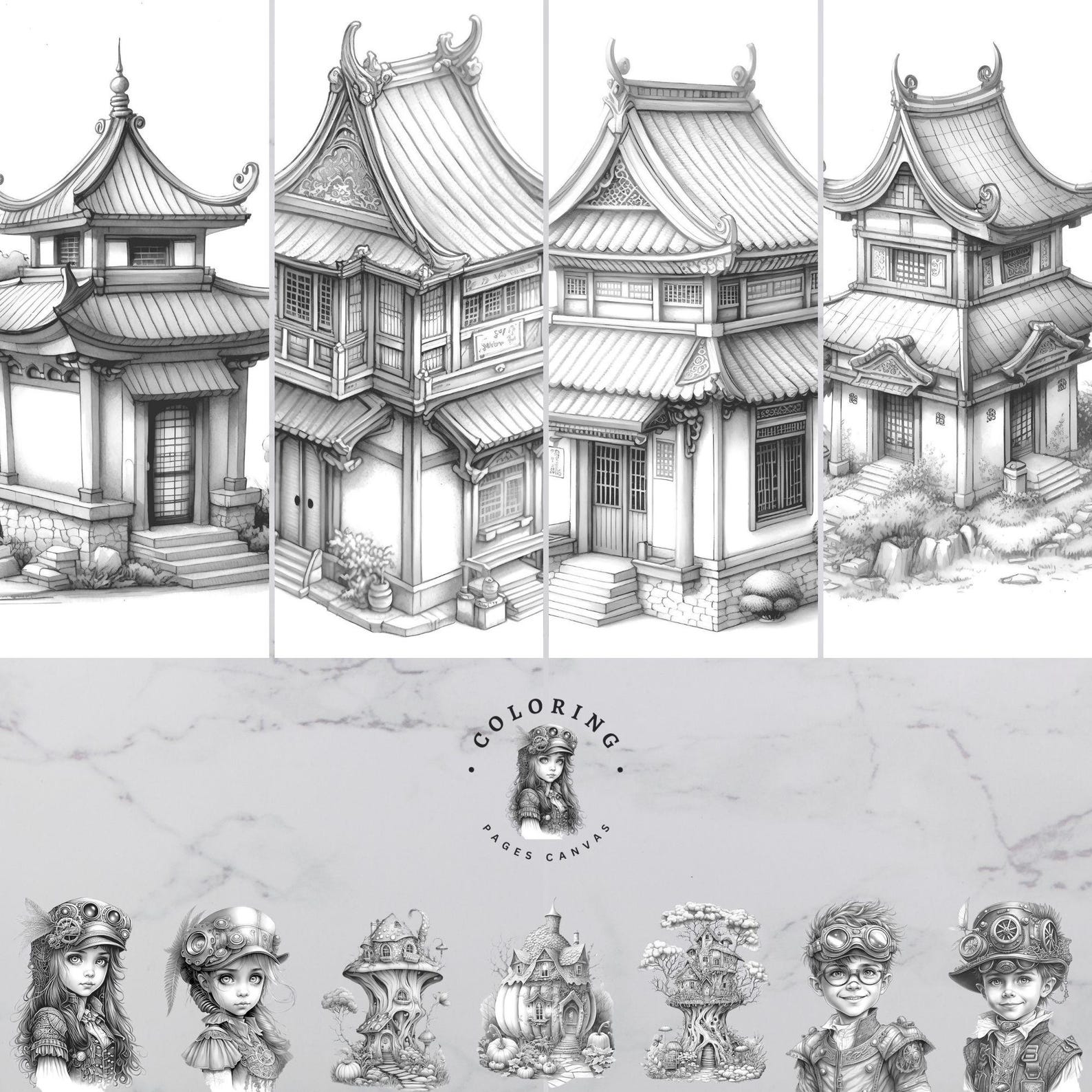 Chinese House Coloring Pages - Adult, Teens and Kids Coloring Book ...