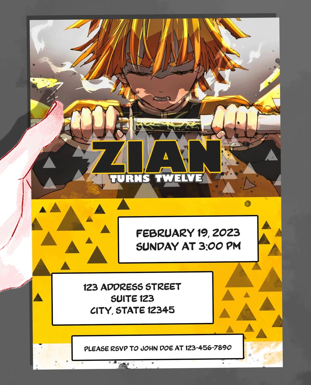 Custom Anime Birthday Invitation: Cartoon Style (digital Item) - Etsy