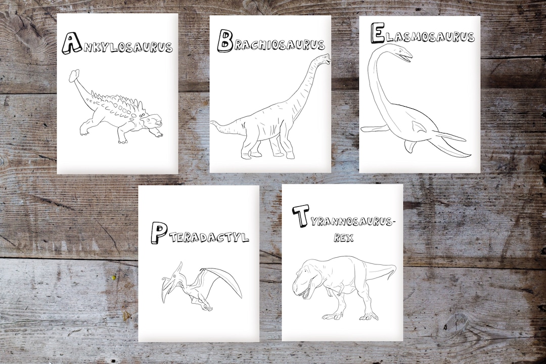 Dinosaur Abcs Coloring Pages - Etsy