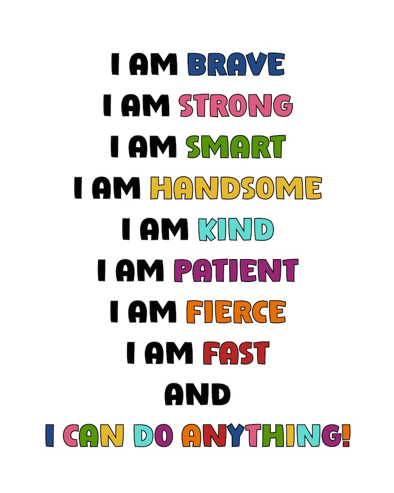 Kid Affirmation Poster (digital File) - Etsy