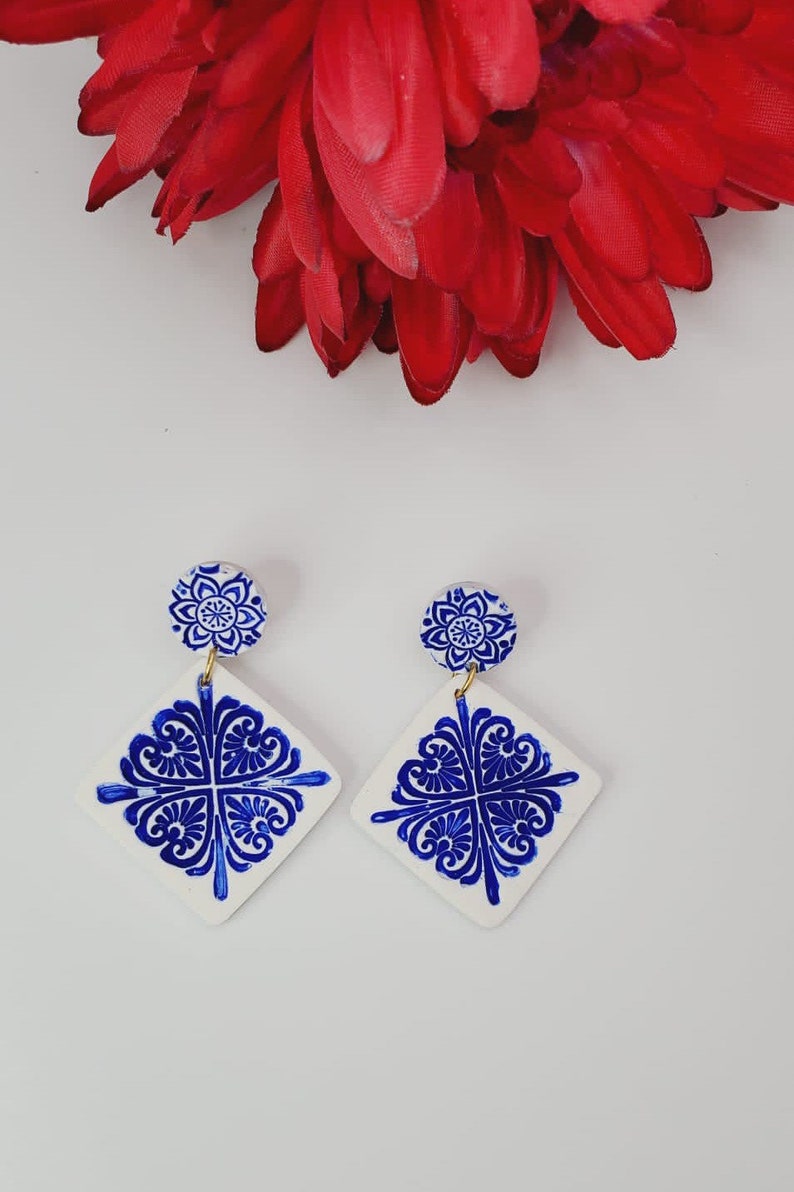 Elegant Handmade Moroccan Tile / Middle Eastern Style Blue and - Etsy
