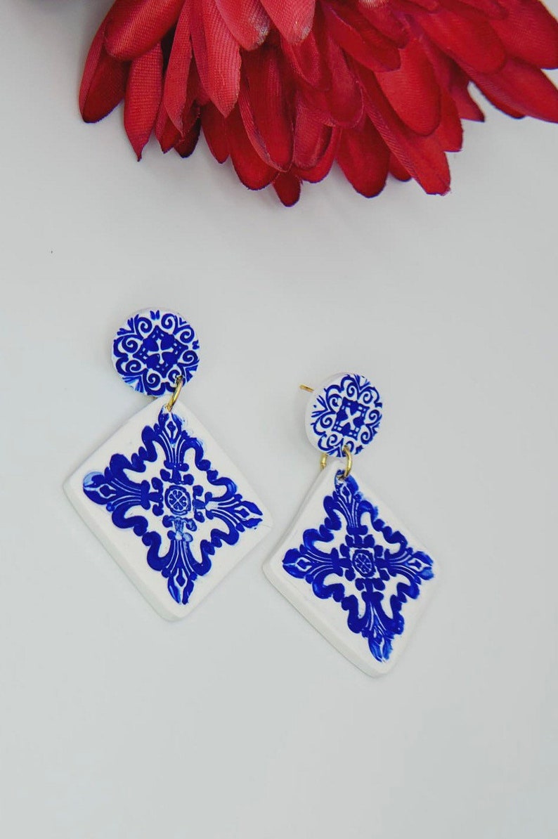 Elegant Handmade Moroccan Tile / Middle Eastern Style Blue and - Etsy