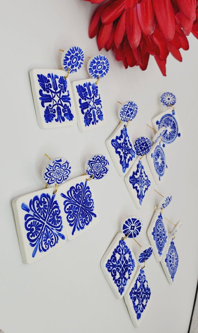 Elegant Handmade Moroccan Tile / Middle Eastern Style Blue and - Etsy