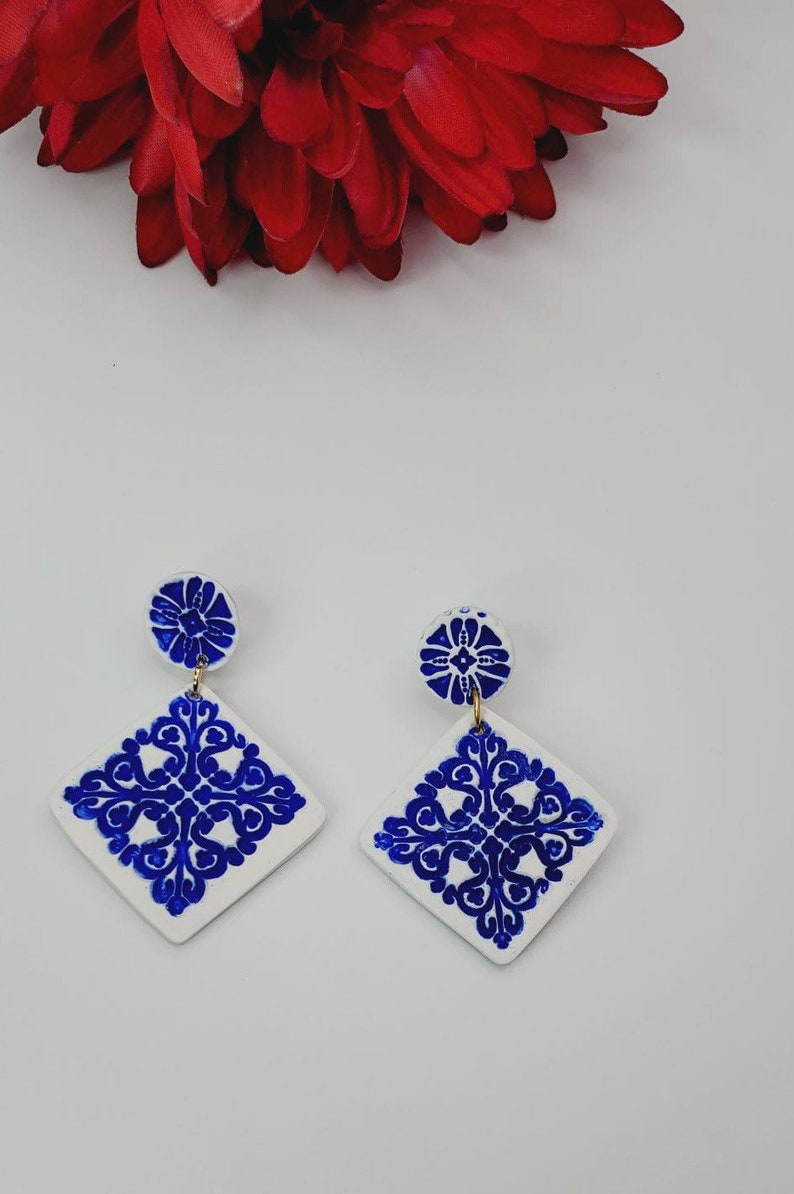 Elegant Handmade Moroccan Tile / Middle Eastern Style Blue and - Etsy