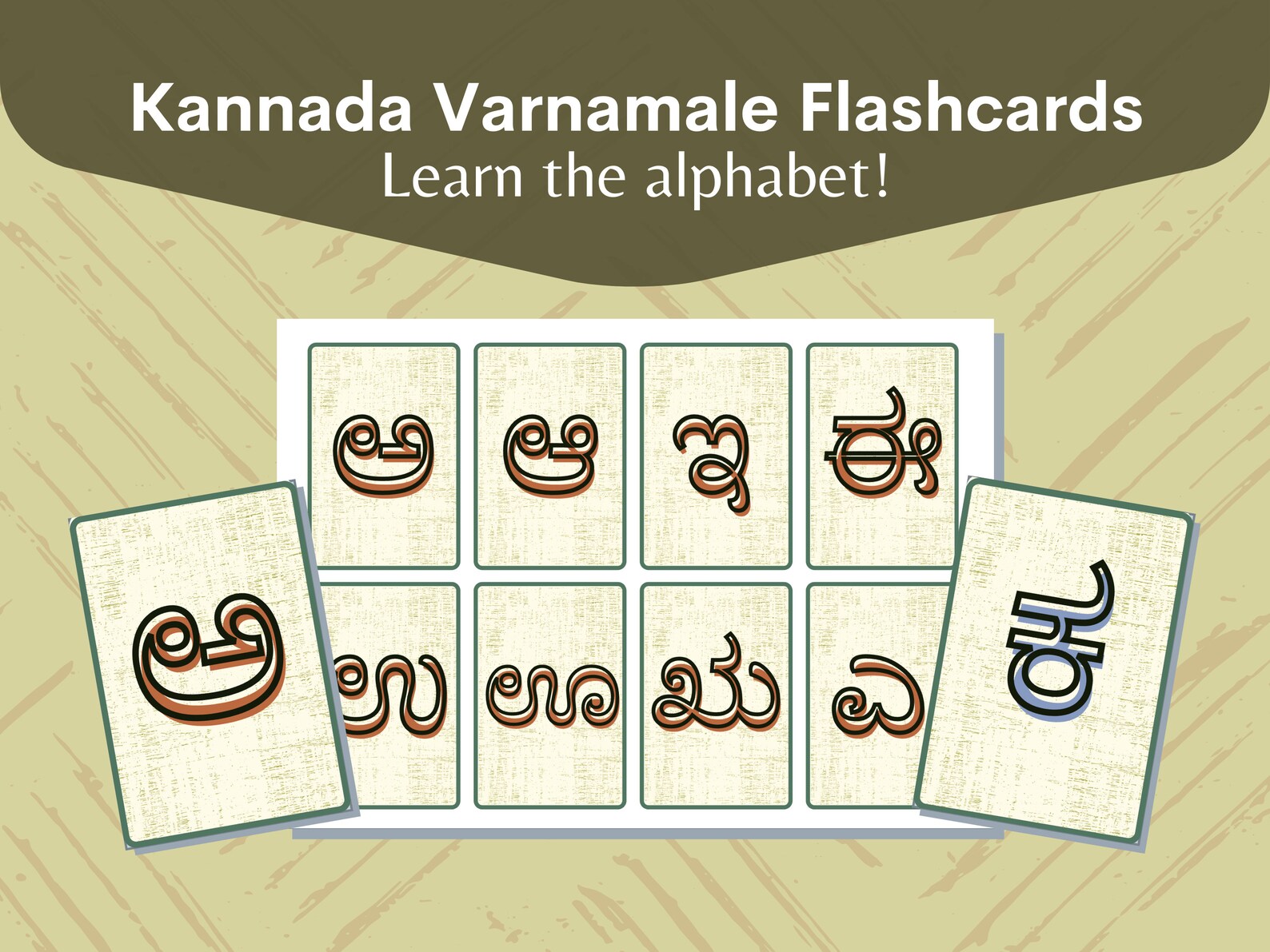 Kannada Alphabet varnamale Printable Flashcards Language Etsy Australia