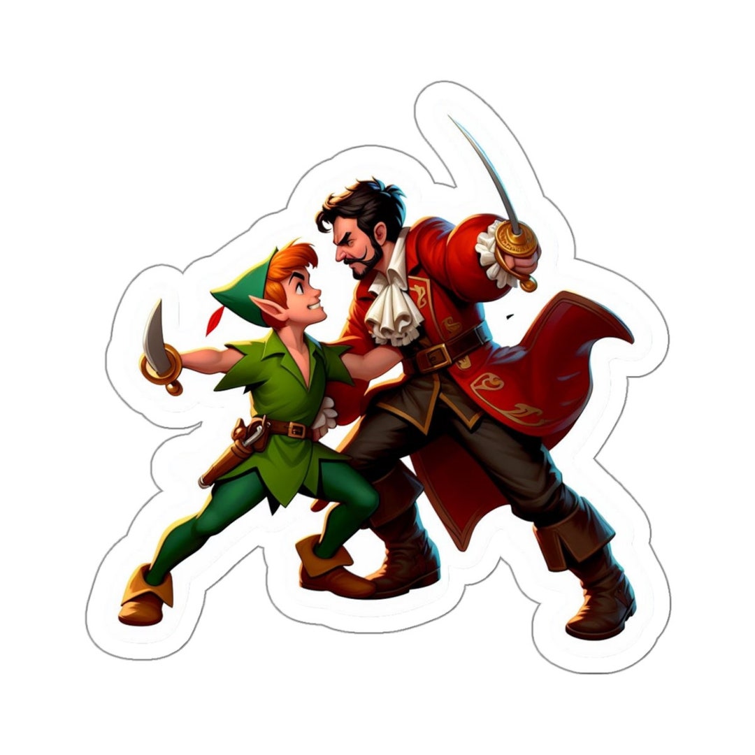 Peter Pan and Captain Hook Sticker - Etsy