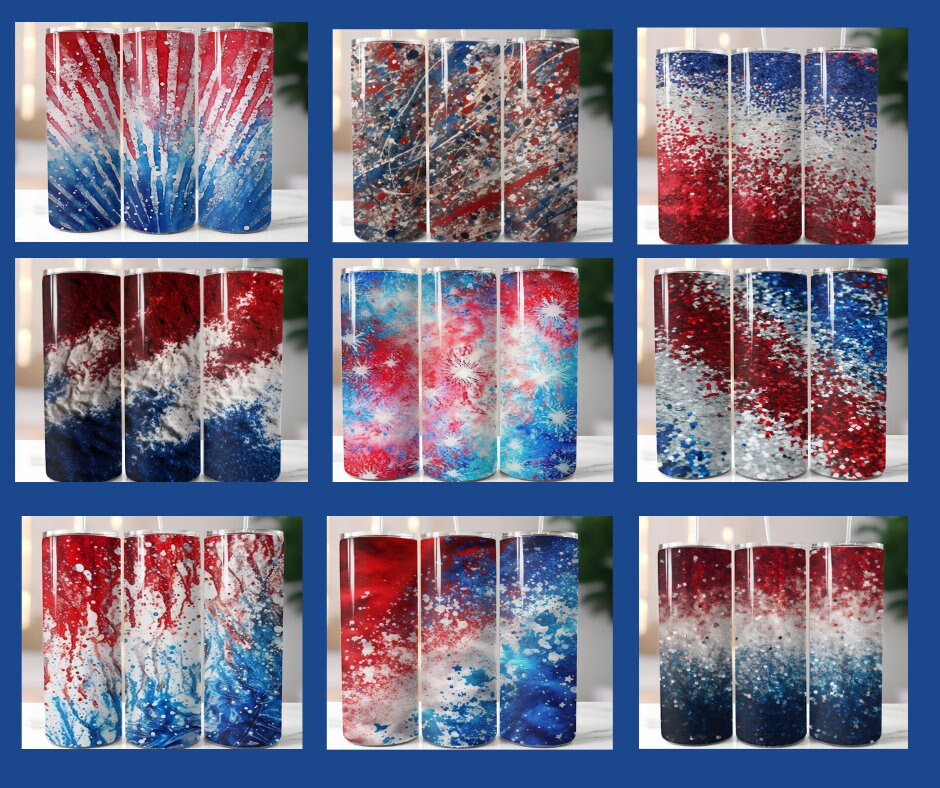July 4th Sublimation Patterns, 21 Patterns for July 4th, American Flag ...