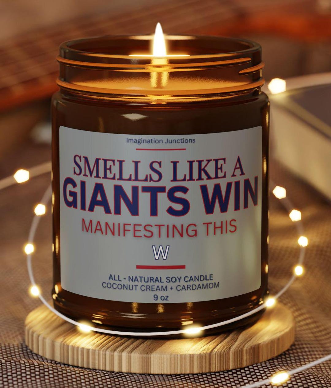 Giants Win Scented Candle | Coconut Cream Cardamom Soy Candle - Etsy