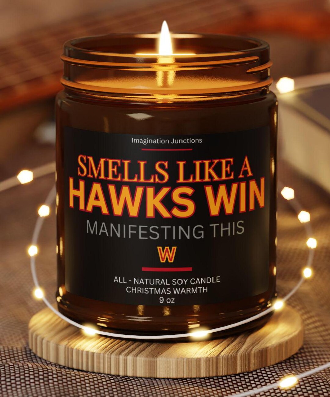 Smells Like A Hawks Win Candle | Atlanta Lucky Game Day Candle | Soy ...