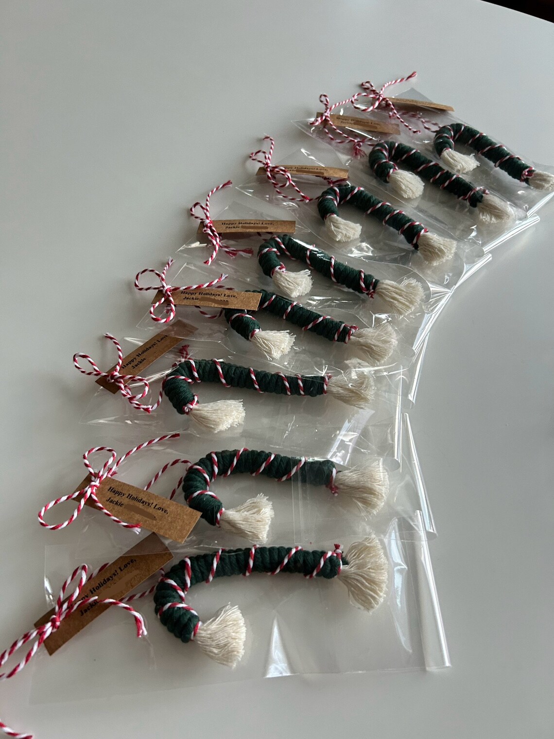 Handmade Macrame Christmas Ornaments – Personalized Keychain and Candy ...