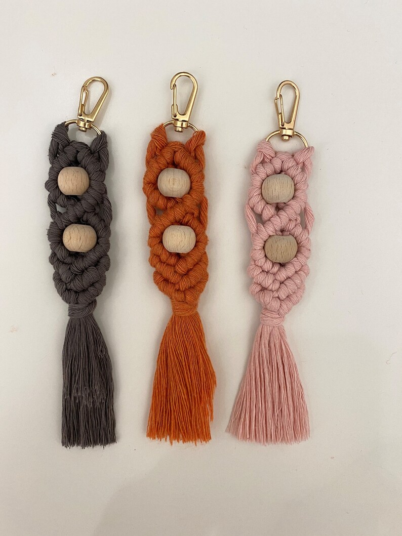 Beaded Macrame Keychain / Boho Keychain / Macrame / - Etsy