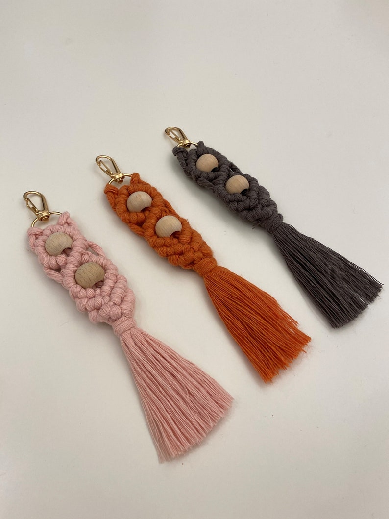 Beaded Macrame Keychain / Boho Keychain / Macrame / - Etsy