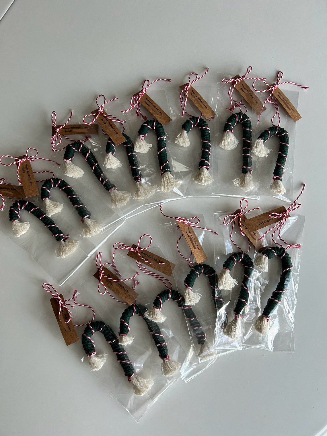 Handmade Macrame Christmas Ornaments – Personalized Keychain and Candy ...