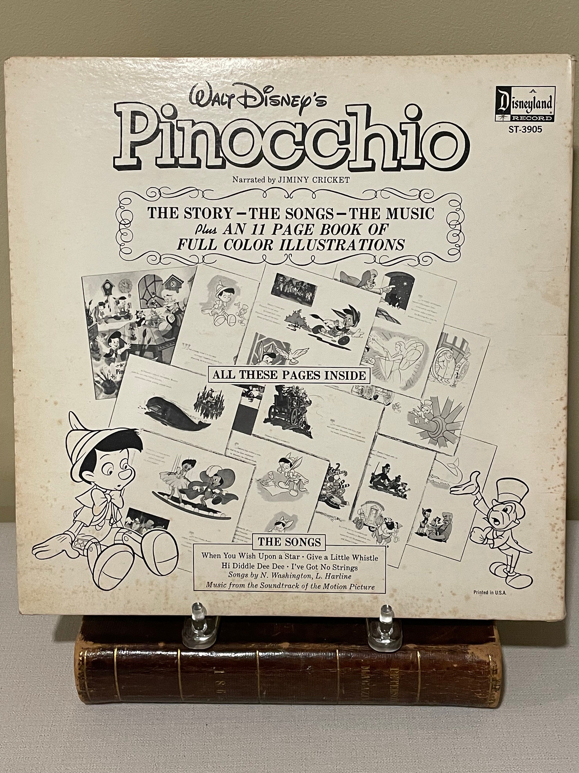 1962 Walt Disney's Pinocchio Record Album With Story Book - Etsy