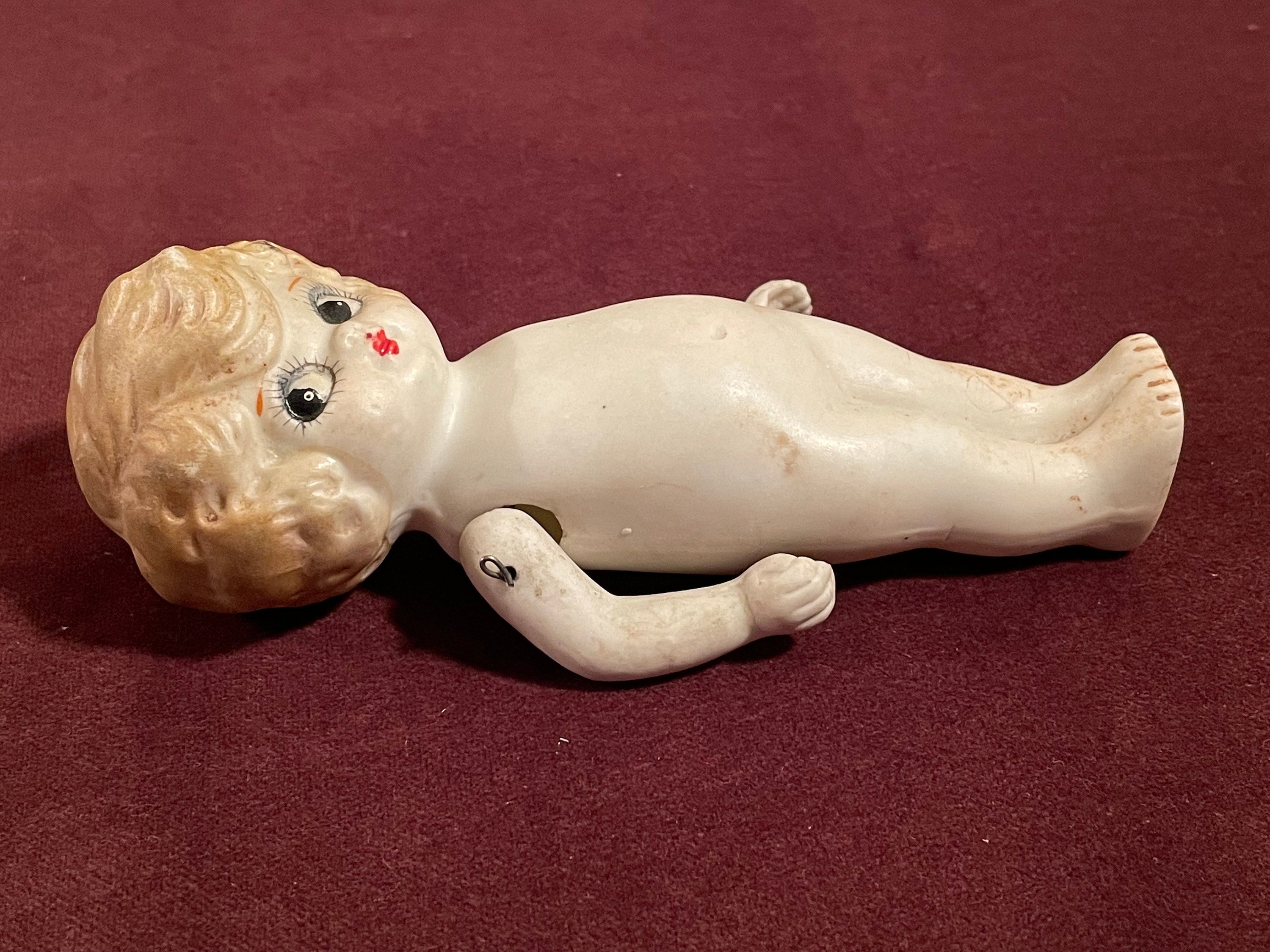 Porcelain Bisque Kewpie Doll With Blonde Hair and Red Lip - Etsy