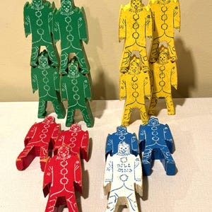 Vintage Bill Ding Building Block Stacking Clowns, 1950s Toys. Set of 14 ...