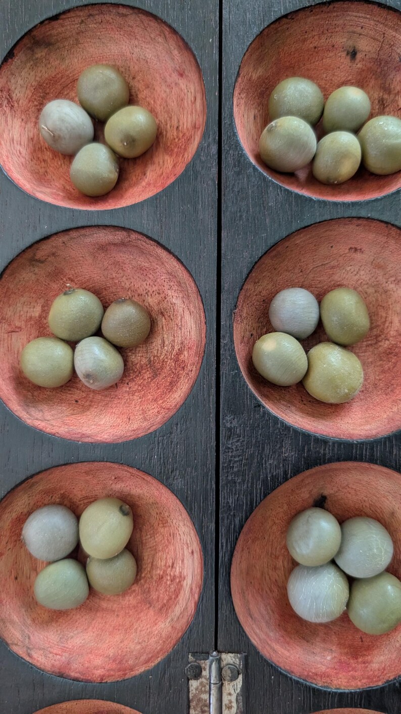 Handcrafted Oware Game Set Authentic Mancala Board From Ghana African ...