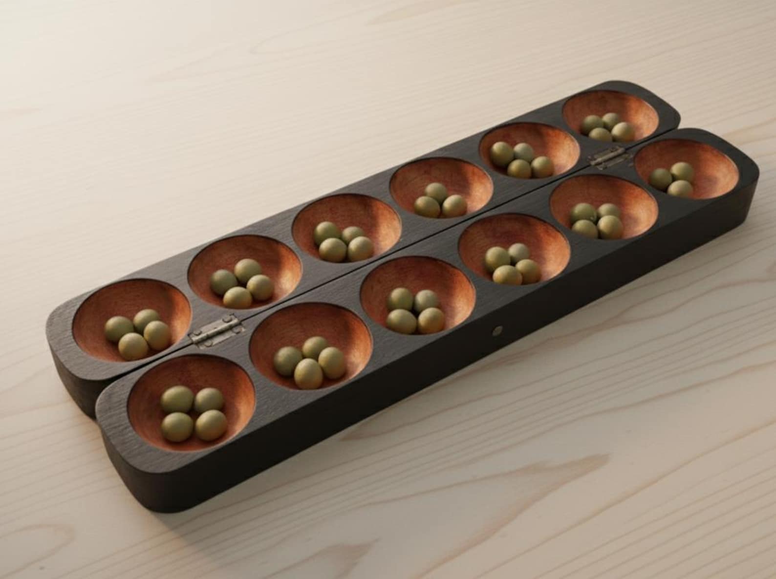 Handcrafted Oware Game Set Authentic Mancala Board From Ghana African ...