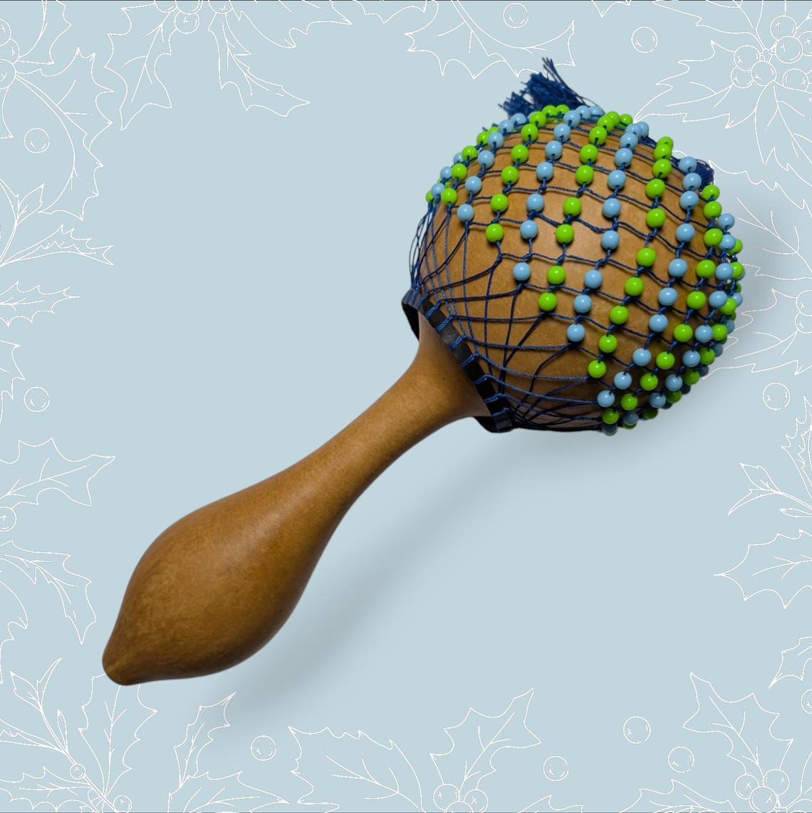 Handmade African Gourd Shaker - Shekere Maraca Percussion Instrument ...