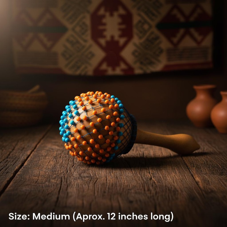 Handmade African Gourd Shaker - Shekere Maraca Percussion Instrument ...