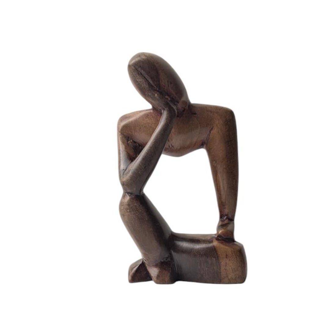 Hand Carved Wood Sculpture African Sculpture Thinking Man African ...