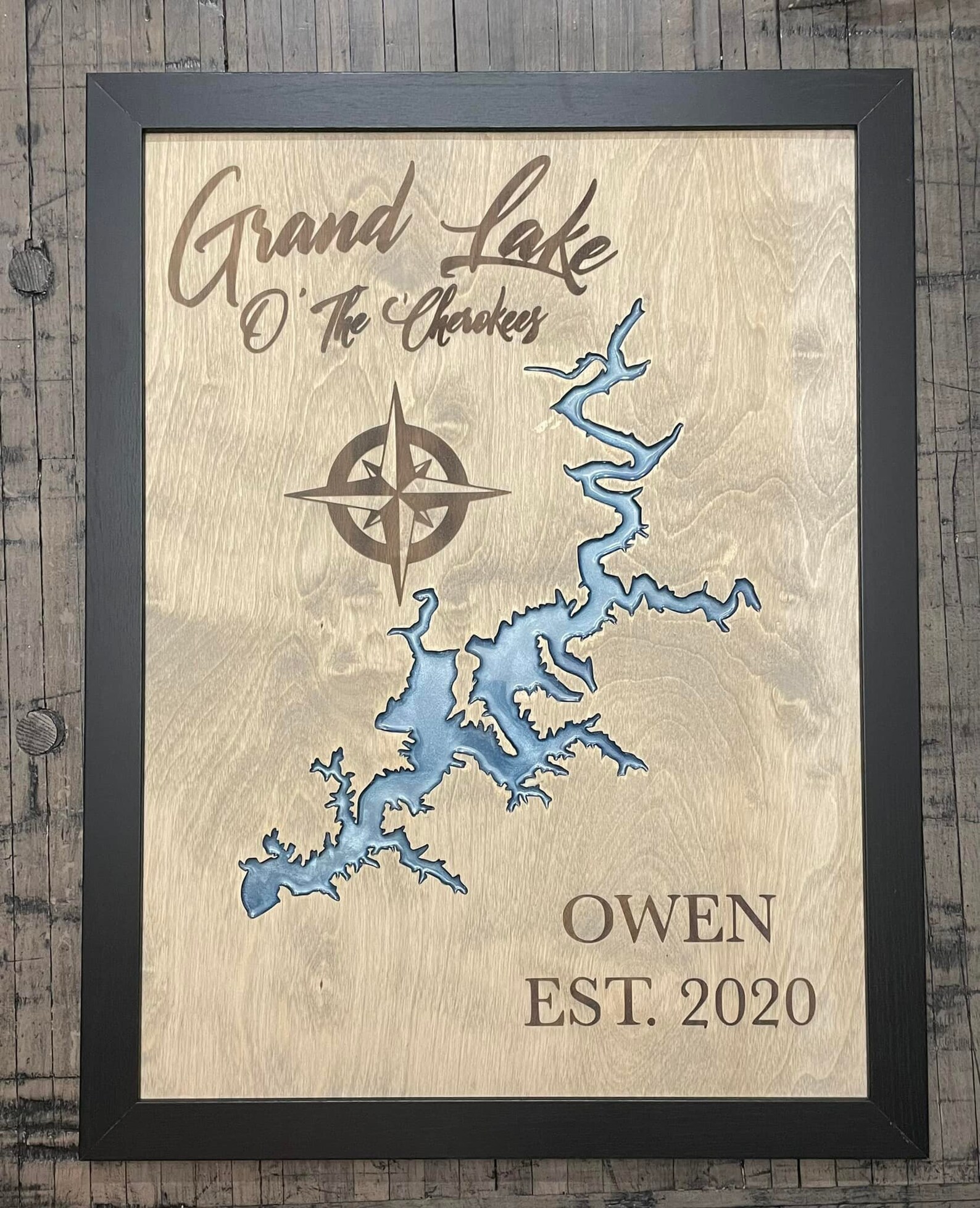 CUSTOM Laser Engraved Lake Map Sign With Iridescent Mica Epoxy - Etsy UK