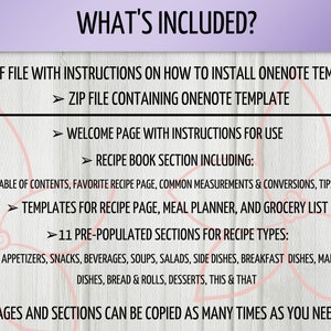Digital Recipe Book, Onenote Recipe Book Template, 100% Editable ...