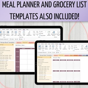 Digital Recipe Book, Onenote Recipe Book Template, 100% Editable ...
