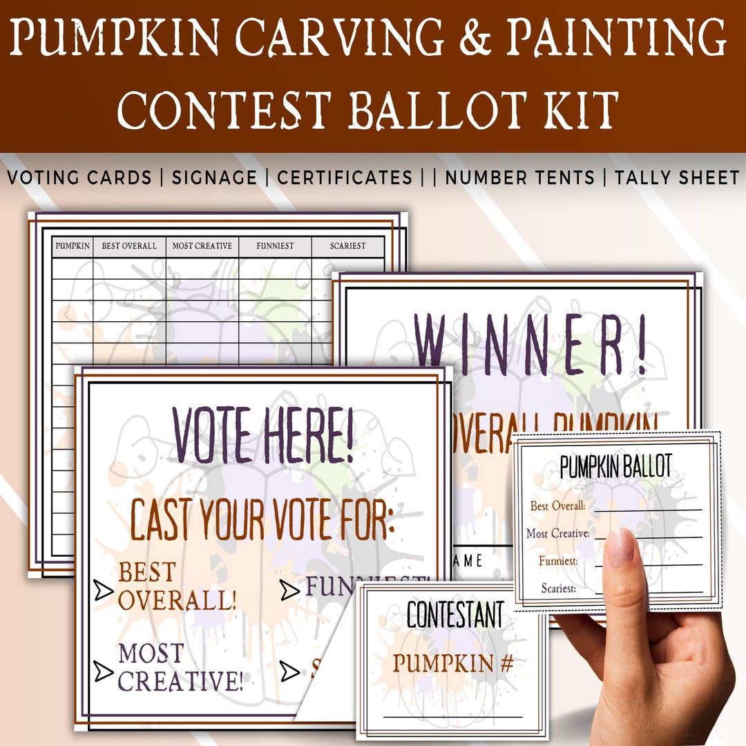 Pumpkin Carving Contest Ballot Bundle, Office Halloween Activity ...