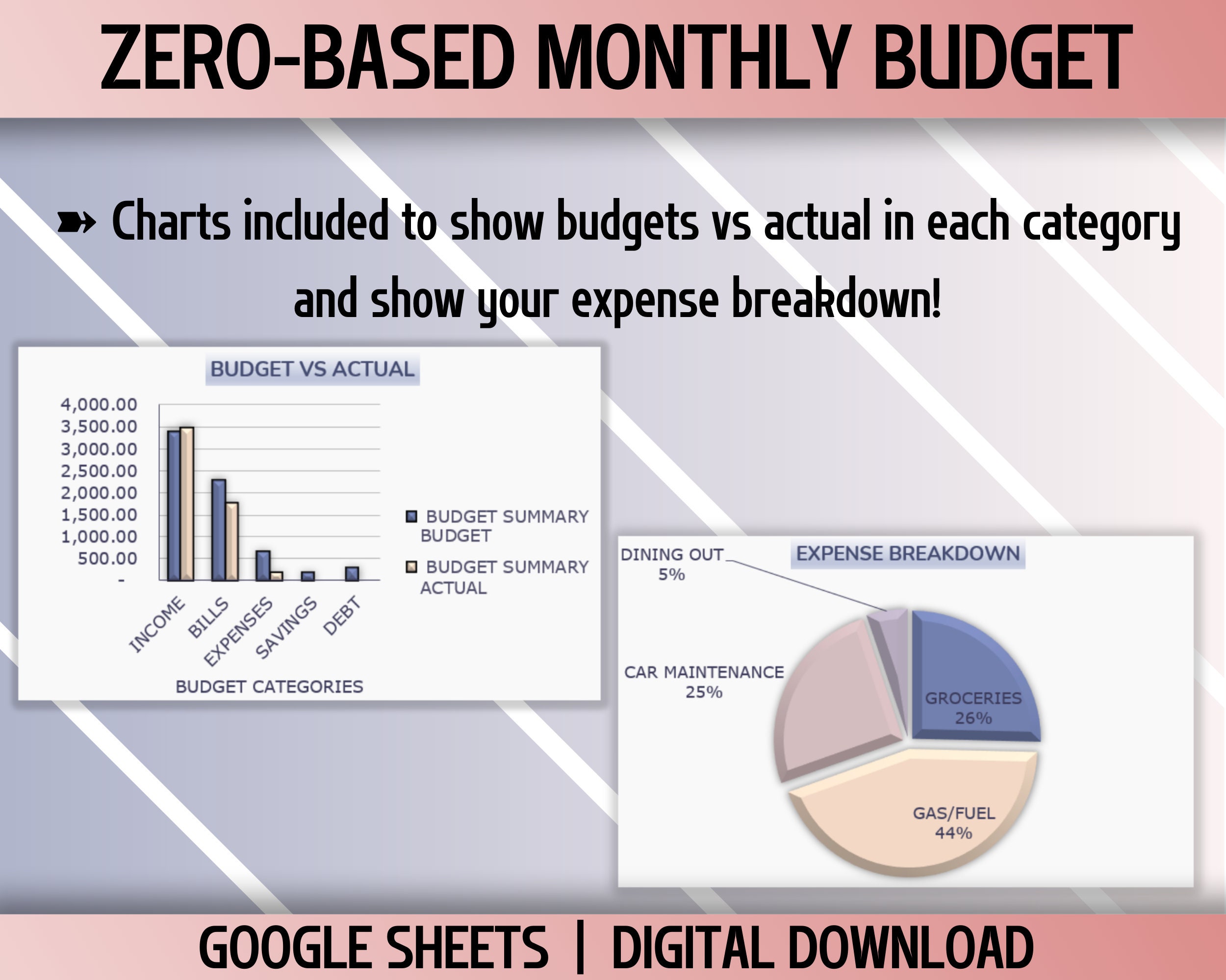 Zero-based Budget Spreadsheet, Google Sheets Spreadsheet Template ...