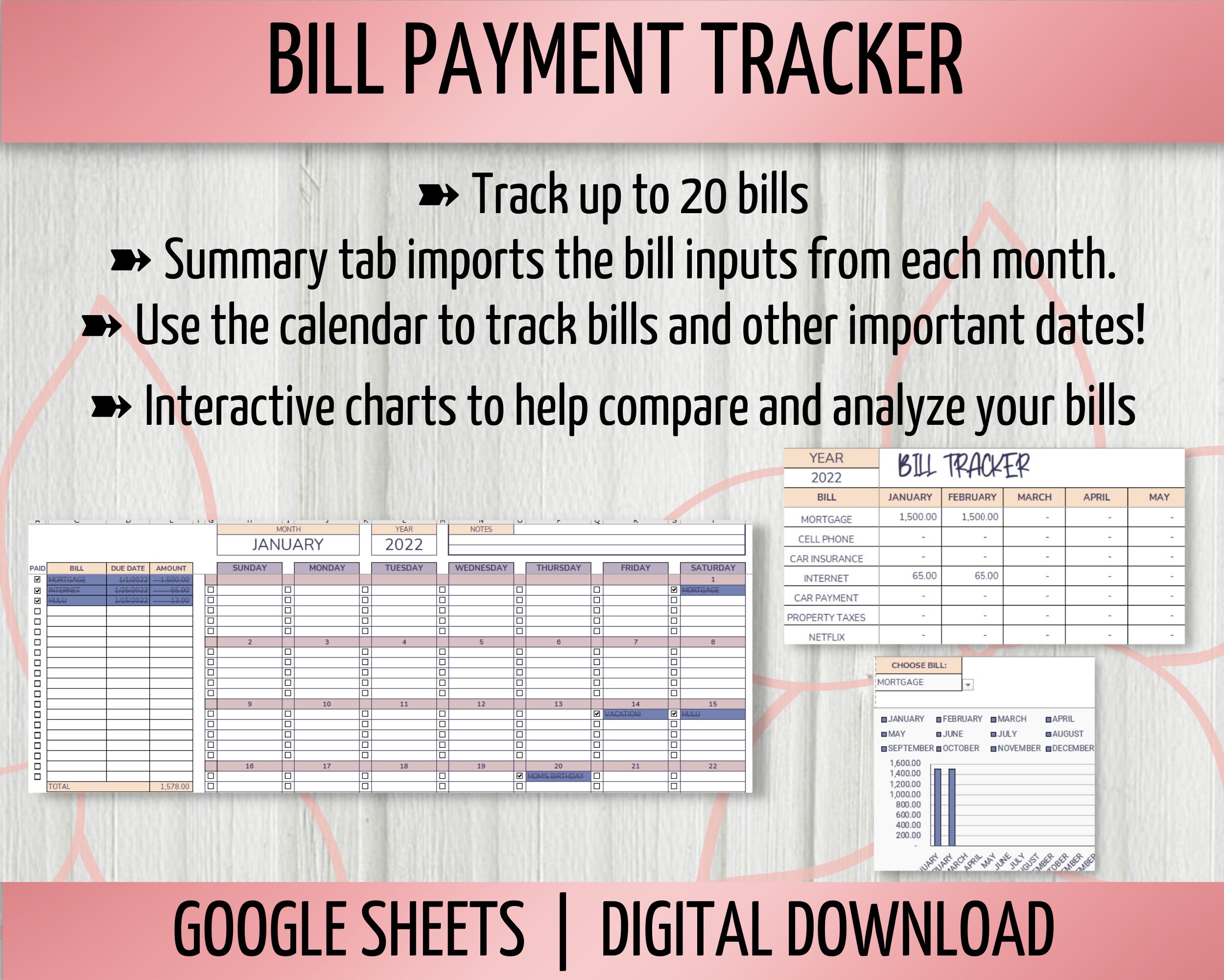 Budget by Paycheck Spreadsheet Bundle, Debt Payment Tracker, Monthly ...
