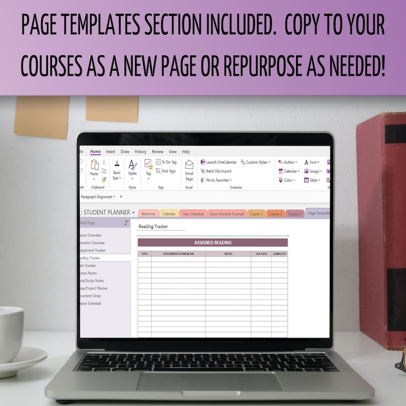Onenote Academic Planner, Onenote Student Planner, 100% Editable ...