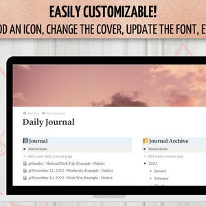 Daily Journal Notion Template, Digital Gratitude Journal With Notion Dashboard, Mental Health ...