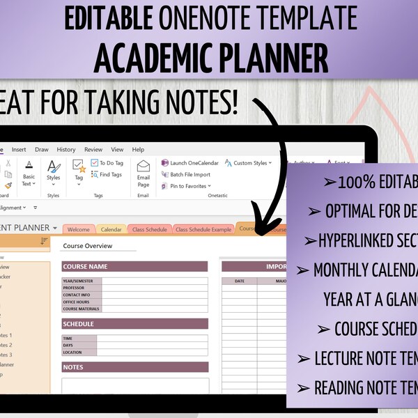 Onenote Template - Etsy