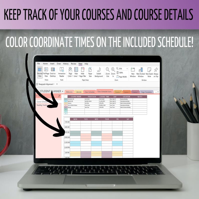 Onenote Academic Planner, Onenote Student Planner, 100% Editable ...