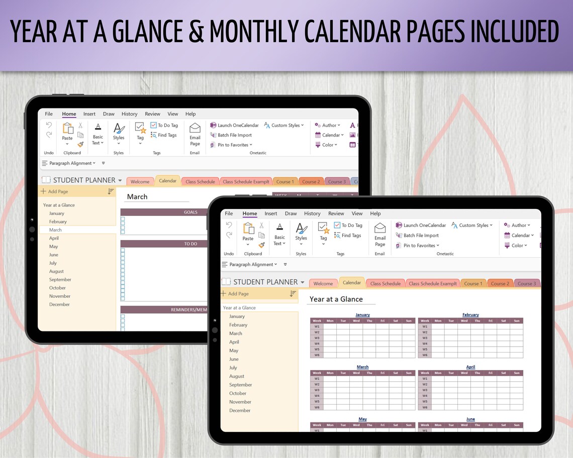 Onenote Academic Planner, Onenote Student Planner, 100% Editable ...