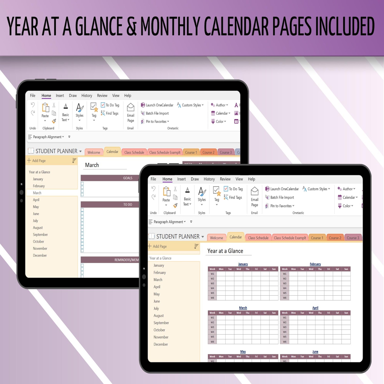 Onenote Academic Planner, Onenote Student Planner, 100% Editable ...