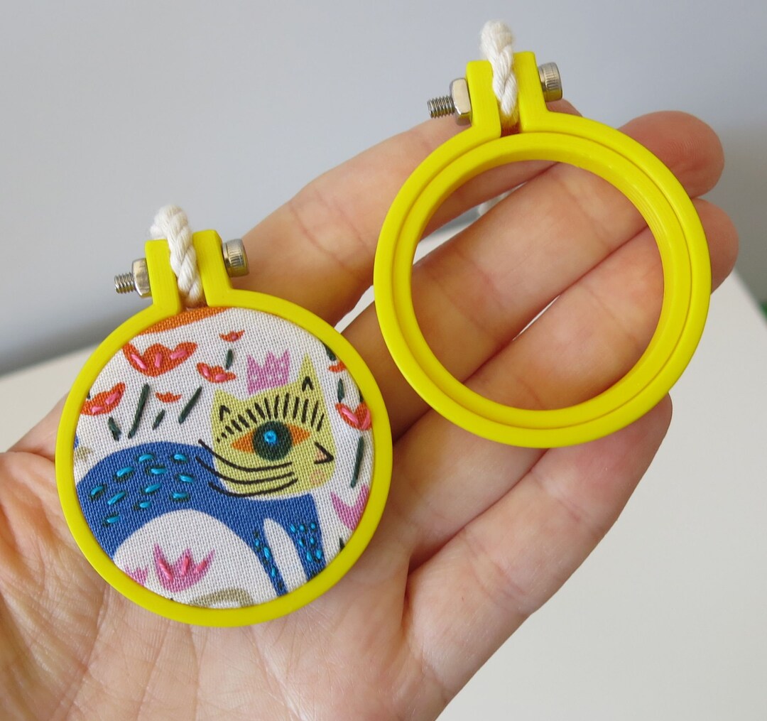 Mini Embroidery Hoop 40mm Yellow 3D Printed - Etsy