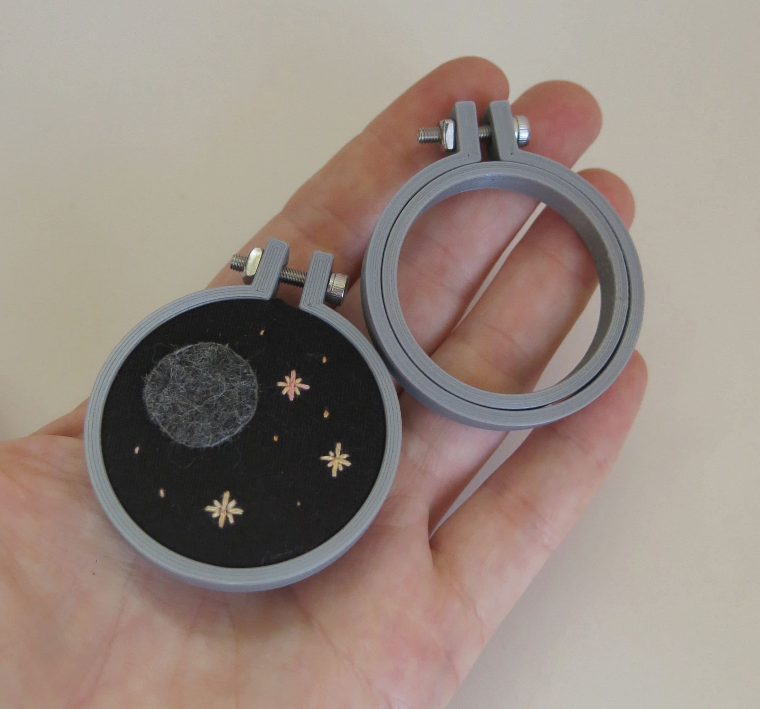 Mini Embroidery Hoop 40mm Grey 3D Printed - Etsy