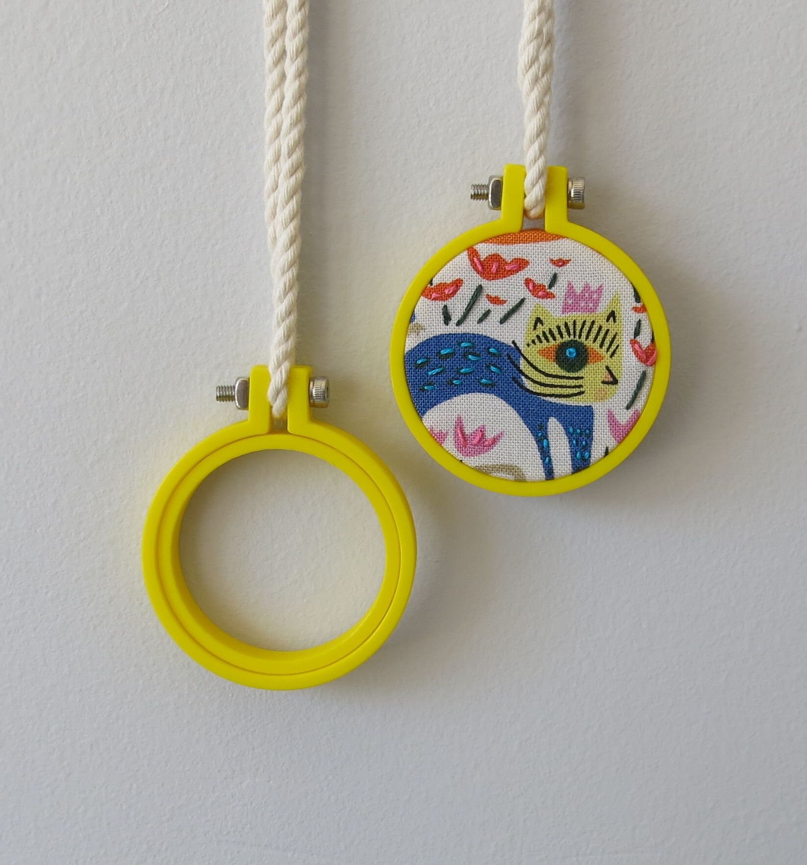 Mini Embroidery Hoop 40mm Yellow 3D Printed - Etsy