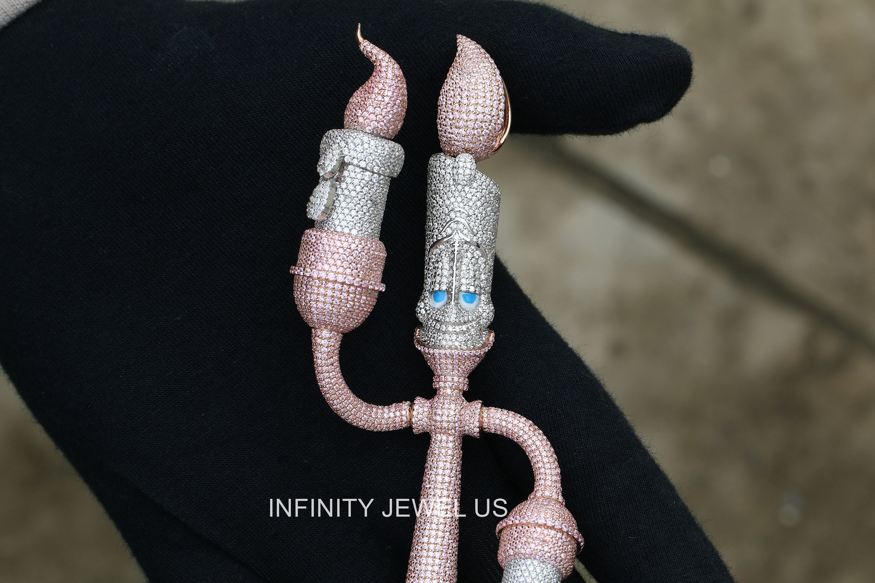 Custom Favourite Cartoon Toon Pendant, Moissanite Diamond, Iced Out ...