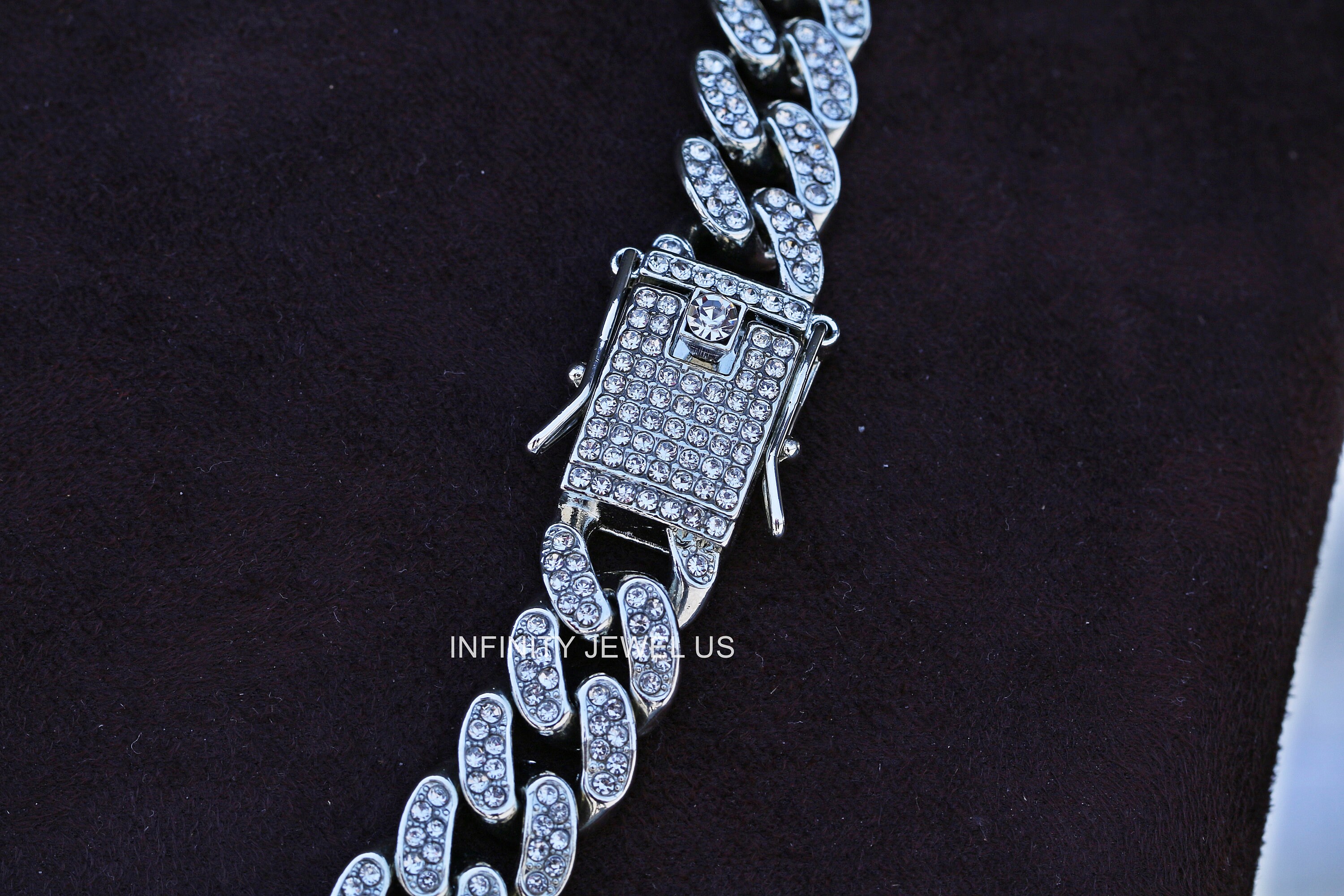 12MM Iced Round Cuban Link Necklace Chain, Custom Hip Hop Jewelry ...