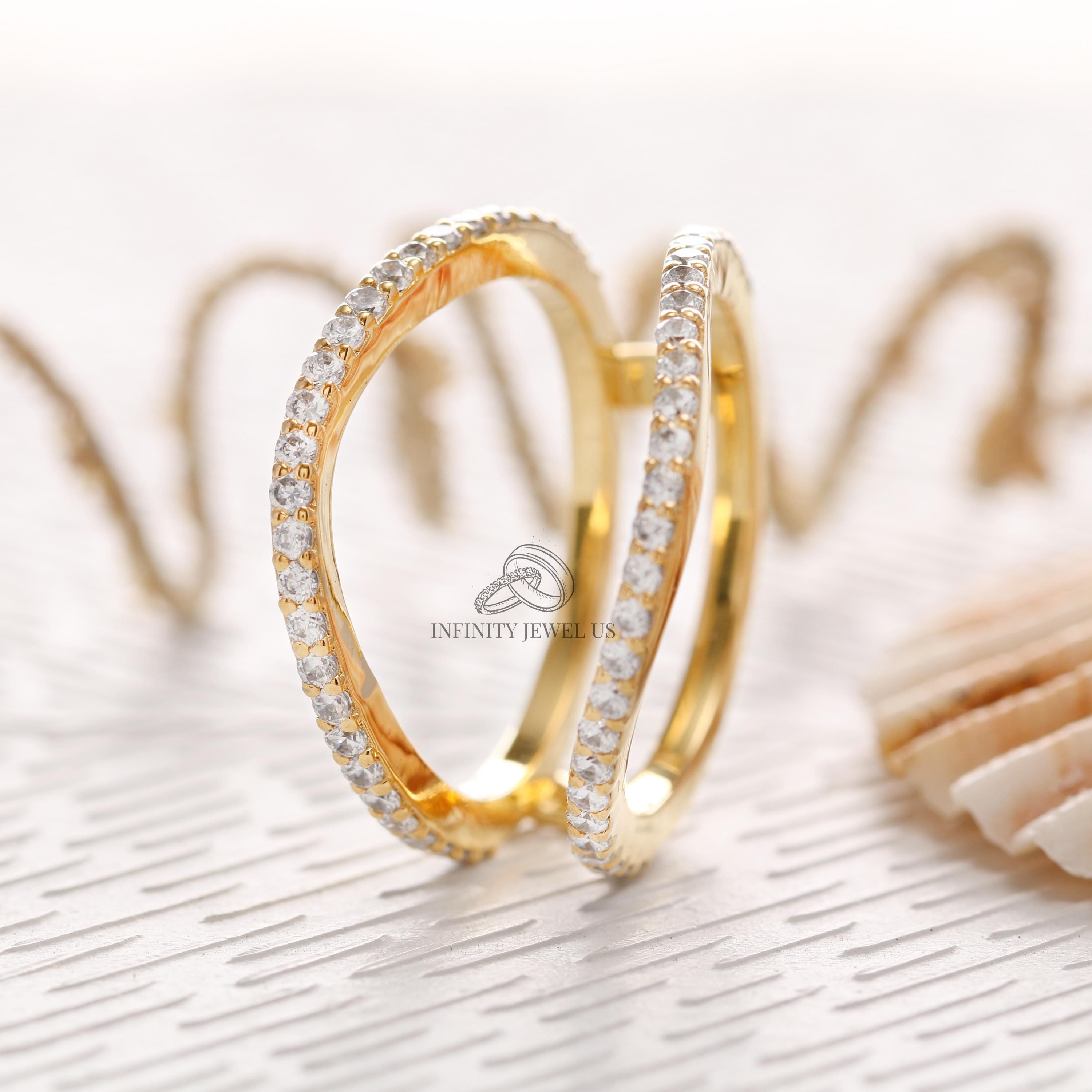 14K Solid Yellow Gold Aggie Ring, Round Colorless Moissanite Engagement ...
