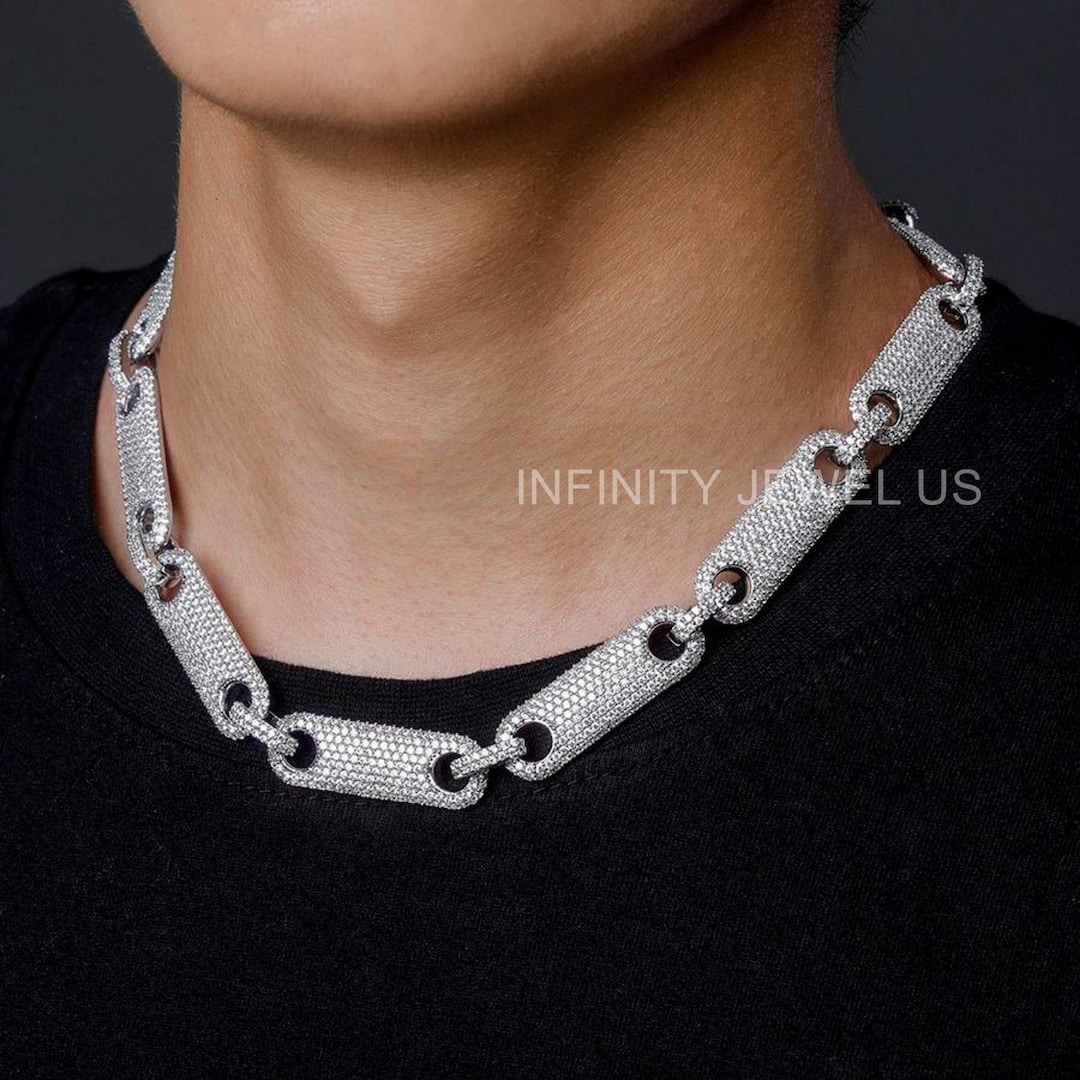 13MM Miami Cuban Link Chain Iced Out Hip Hop Jewelry Men's Chain Gift ...